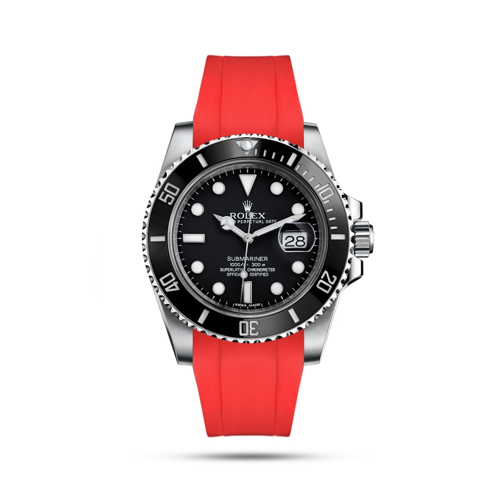 Submariner Red Rubber Strap for Rolex - Vanguard Straps